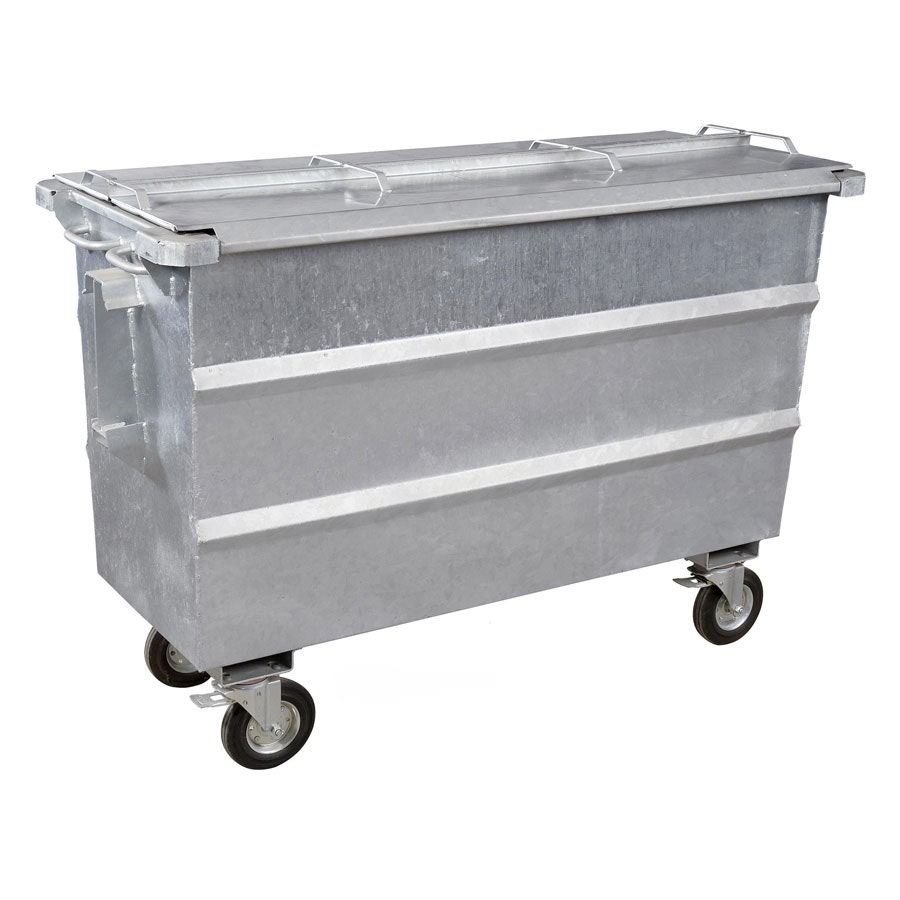 Afvalcontainer 1000 liter staal - Geesink opname - rolcontainer