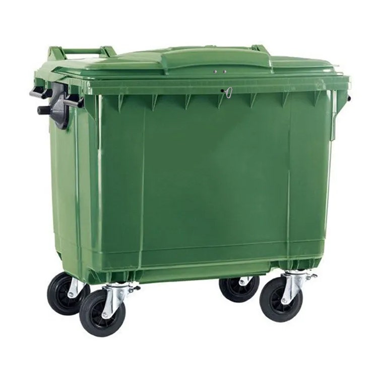 Rolcontainer 660 liter + driekantslot - papier en karton