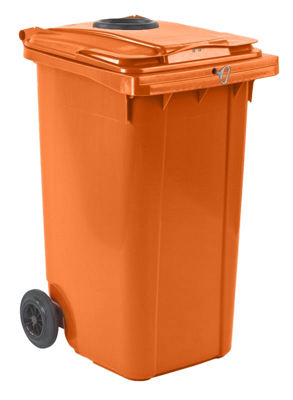Afvalcontainer 240 liter oranje | PMD-container | Binqer.nl